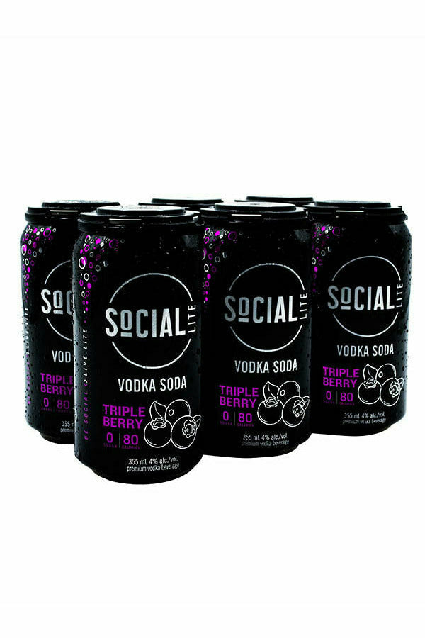 Social Lite Triple Berry Vodka Soda 6 AR – francosliquorstore